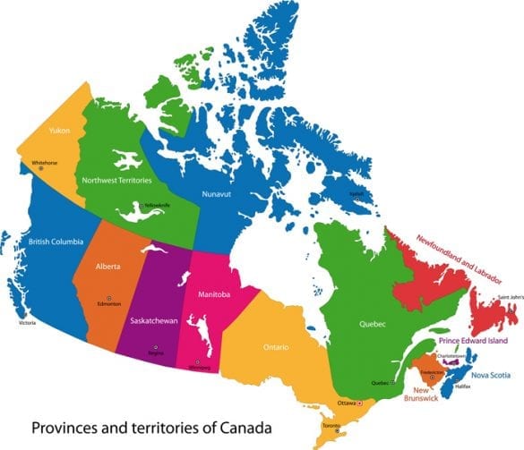 Map of Canada with provinces and territories | Canada Flag Meaning ...