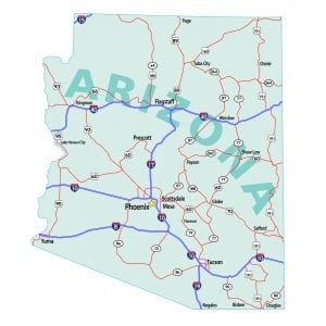 Map of Arizona and Flag | Arizona detailed, Counties and Road Maps ...