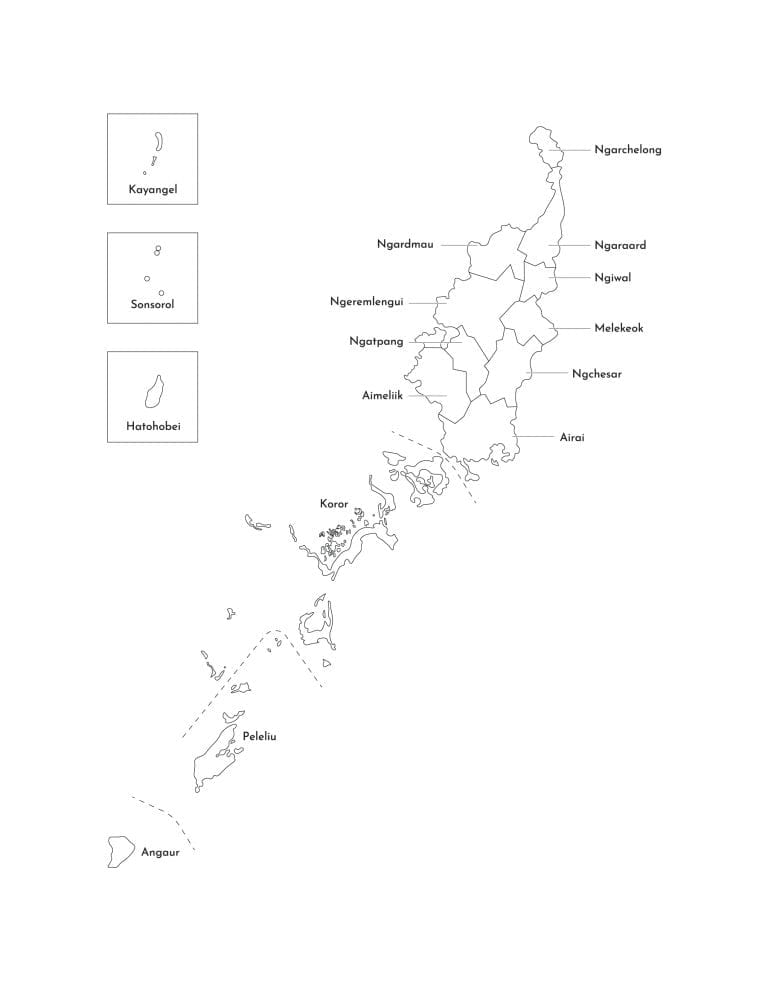 Map of Palau | Palau Flag Facts | Places to visit in Palau - Best ...