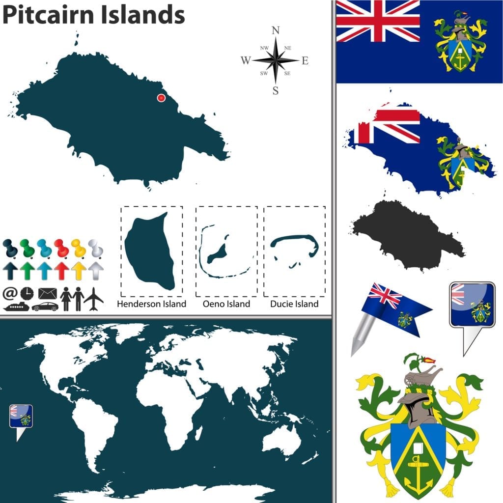 Map of Pitcairn Islands | Pitcairn Islands Flag, Places to visit and ...