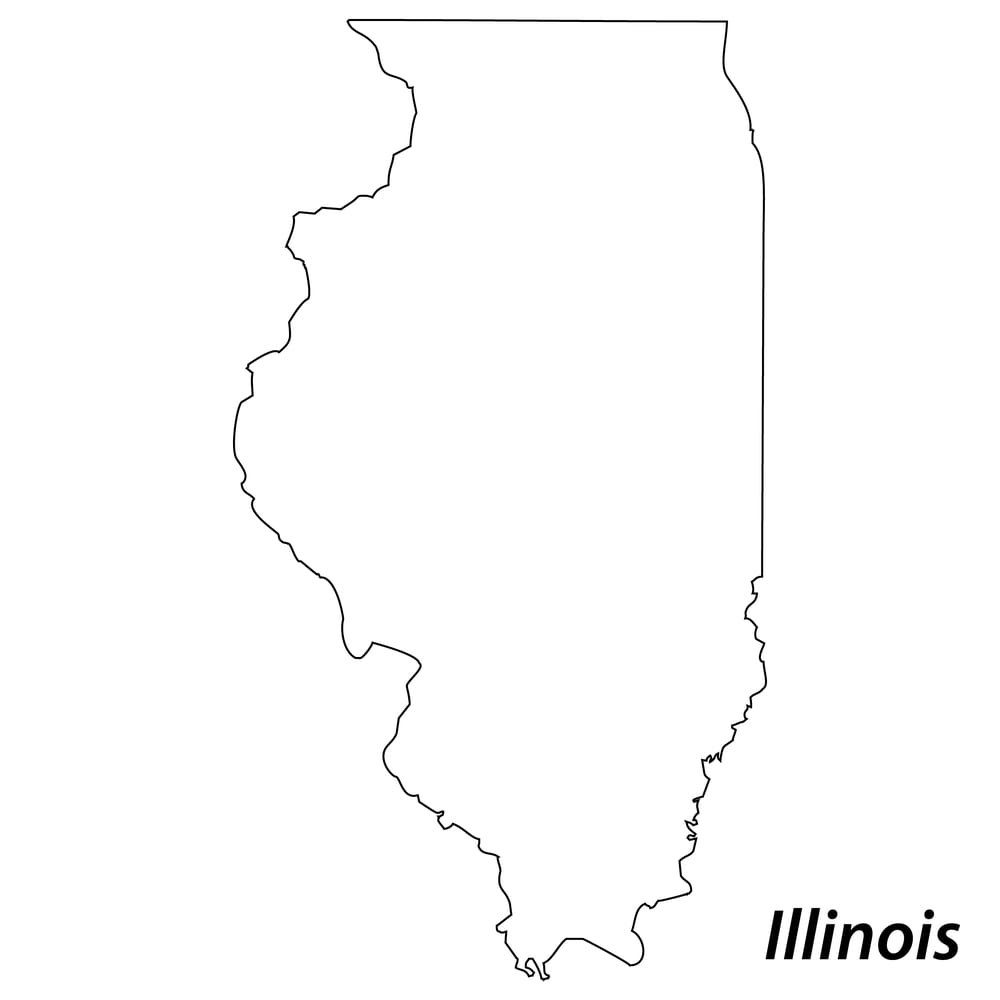 Map of Illinois and Flag | Outline, Counties, Cities and Road Map ...