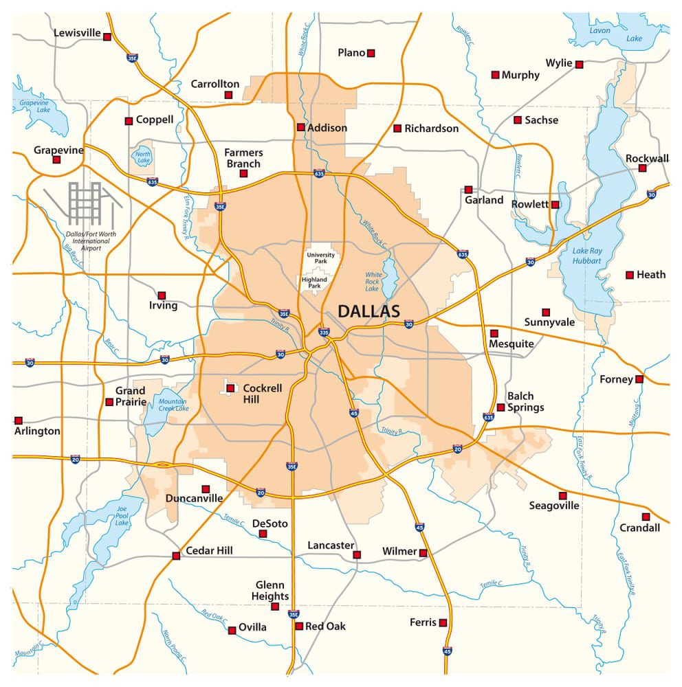 Map of Dallas Texas Area | What is Dallas Known for? - Best Hotels Home