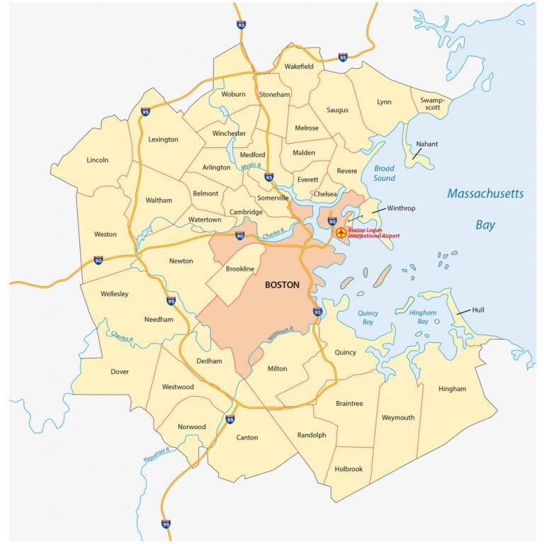 Map of Boston Massachusetts Area | What is Boston Known For? - Best ...